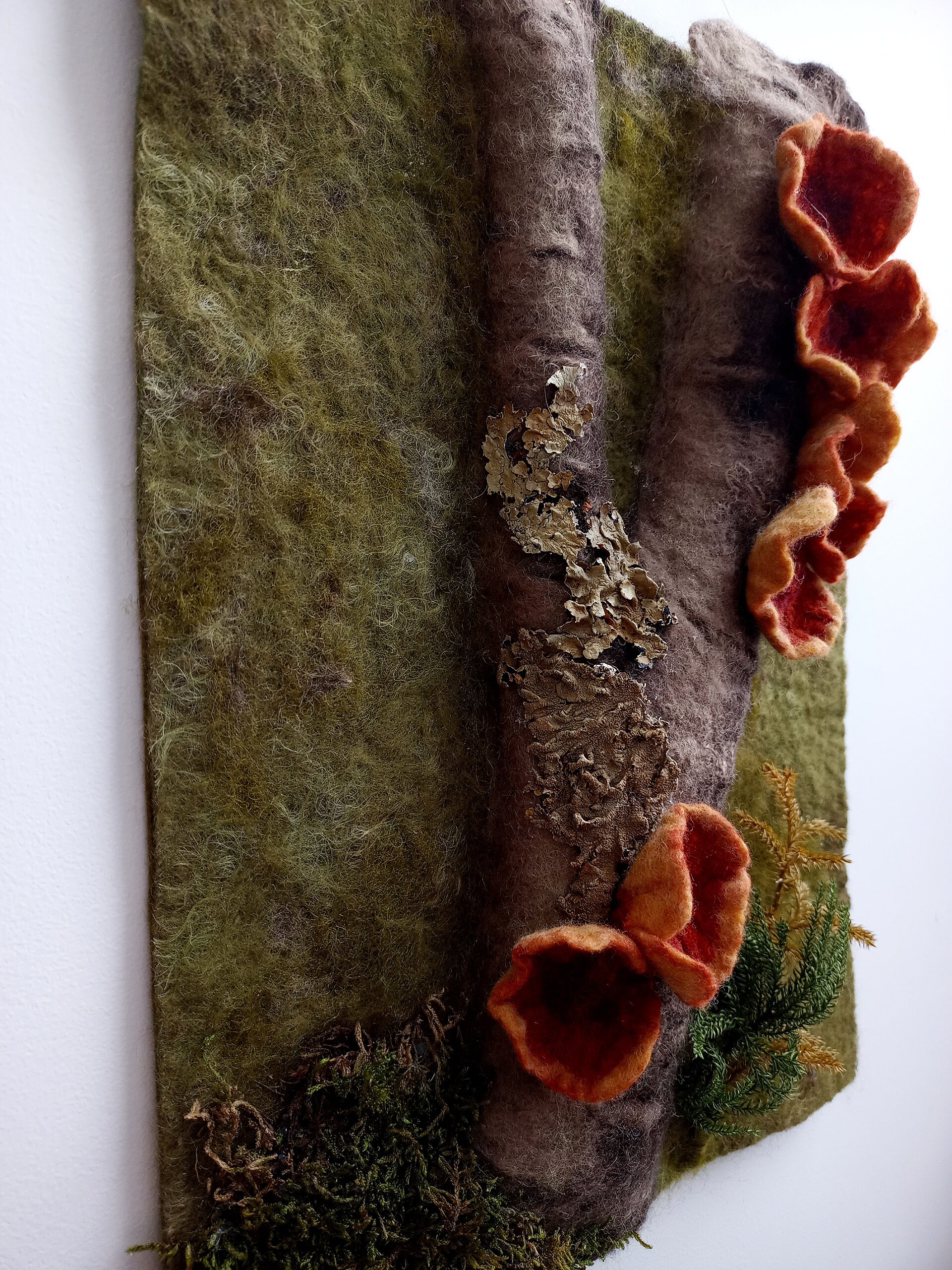 Felted Forest Wall Art, Felted Undergrowth Scene, Biophilic Design ...