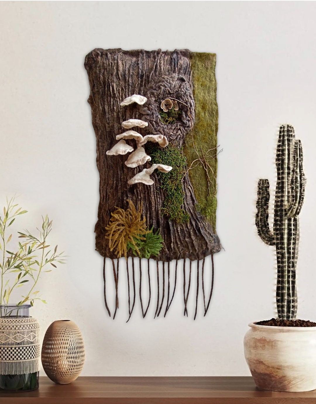 Felted Undergrowth Scene, Felted Forest Wall Art, Biophilic Design ...