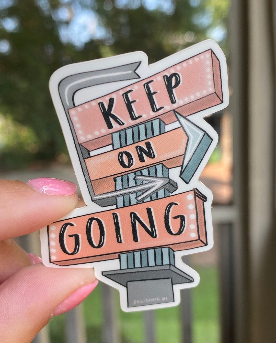 Keep On Going Sticker || Laptop Sticker, Smartphone Aufkleber, Retro ...