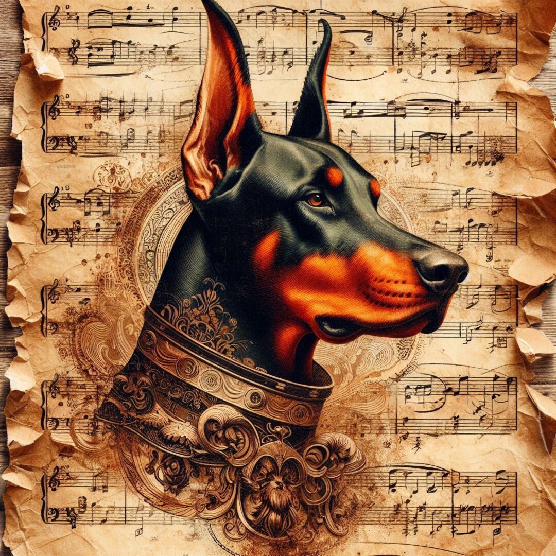 25 Doberman Photos, Steampunk, Old Music Sheets, Antique Look - Etsy