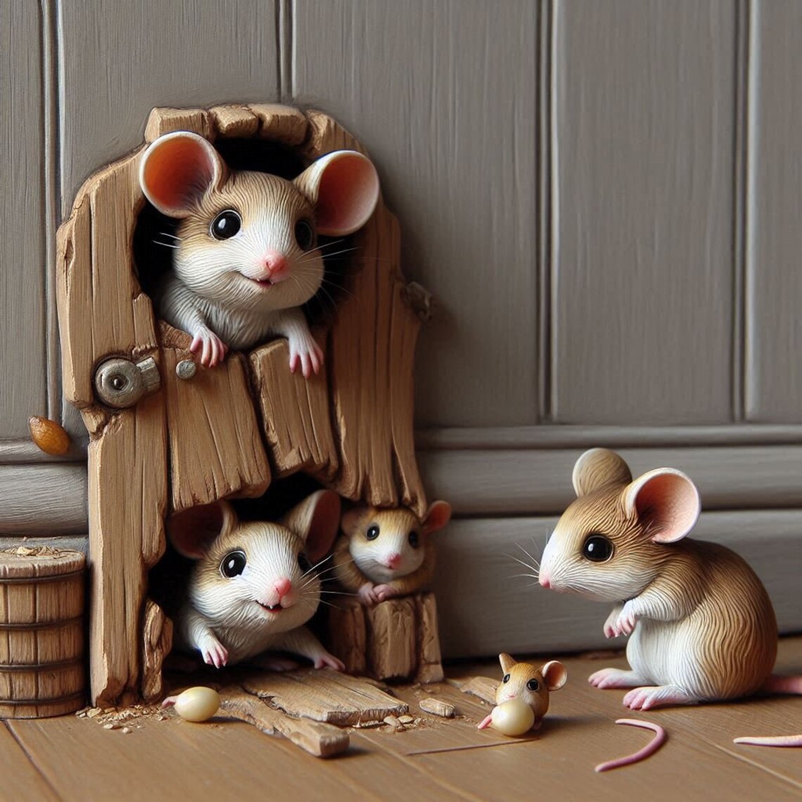 9 Cute Little Mice Peeking Out of Their Little Homes in the Wall. - Etsy