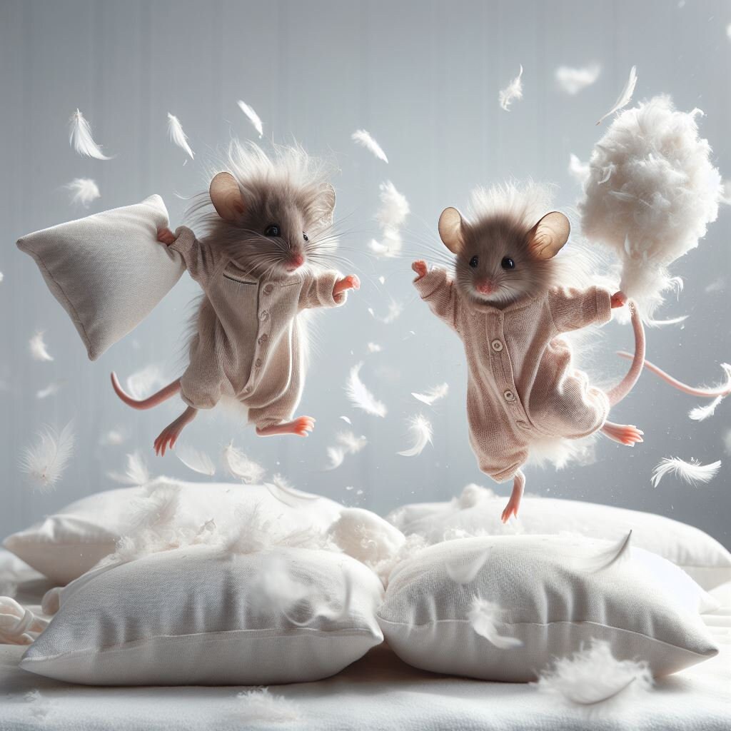 Twinkie Moon Mice in a Pillow Fight - Etsy