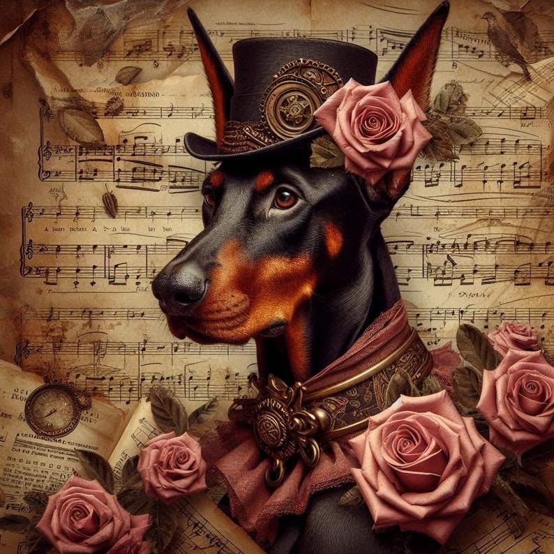 25 Doberman Photos, Steampunk, Old Music Sheets, Antique Look - Etsy