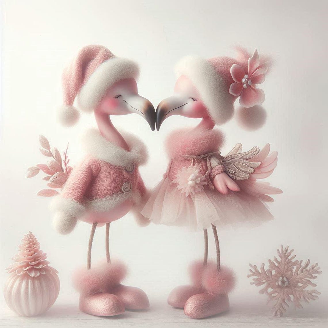 10 Flamingos Dressed for the Holidays, Christmas, Ornaments, Canvas - Etsy