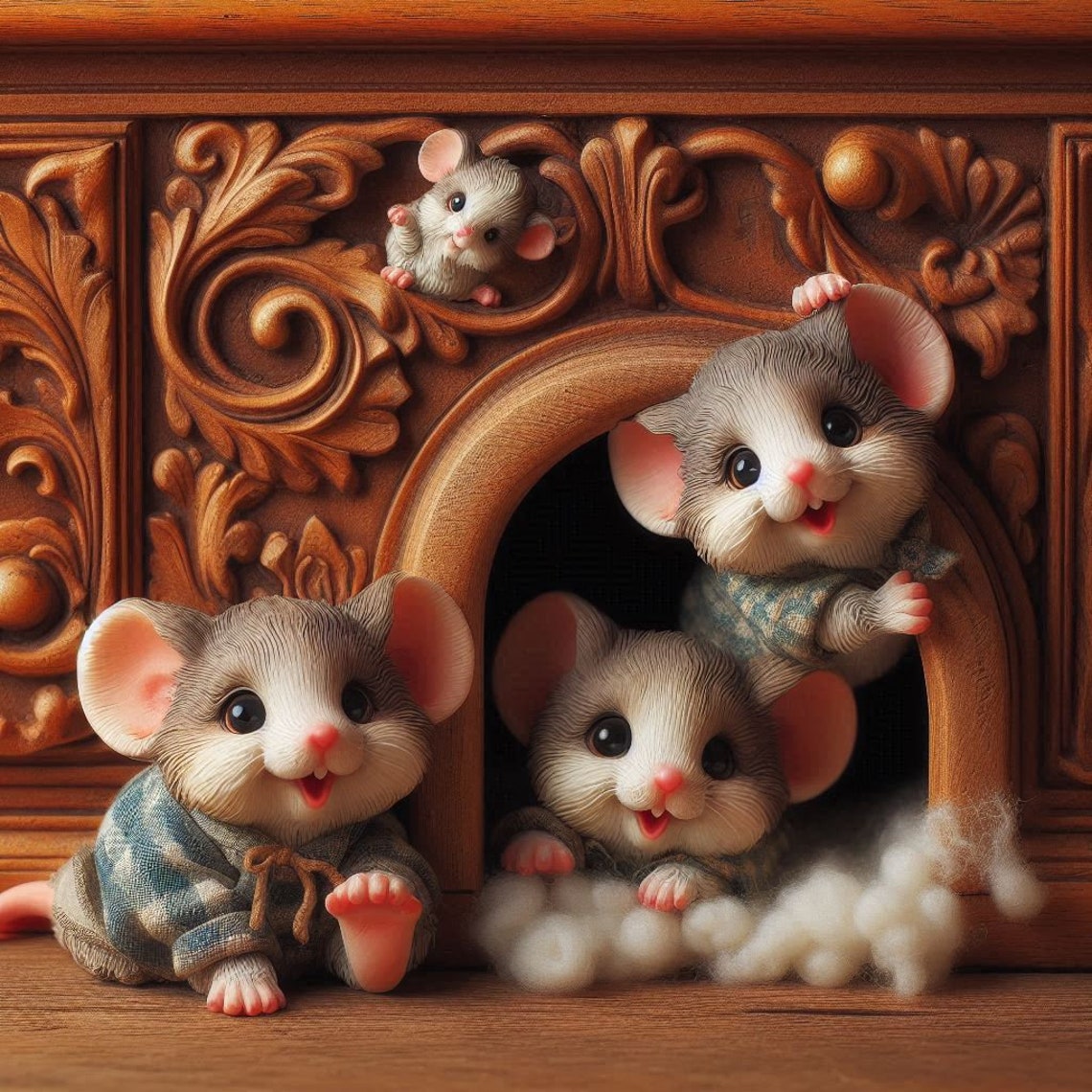 9 Cute Little Mice Peeking Out of Their Little Homes in the Wall. - Etsy