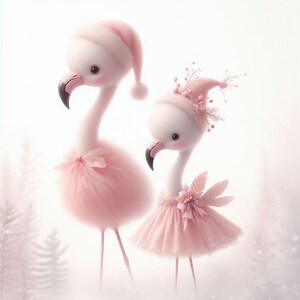 10 Flamingos Dressed for the Holidays, Christmas, Ornaments, Canvas - Etsy