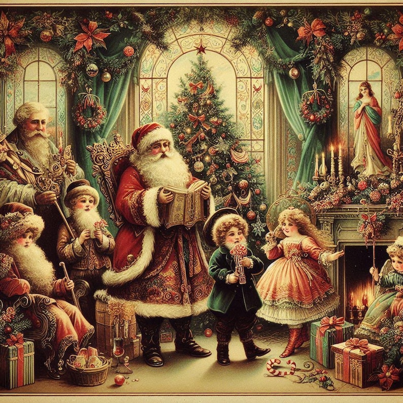 Victorian Holiday Christmas Backgrounds for Ornaments, Bust Out Canvas ...