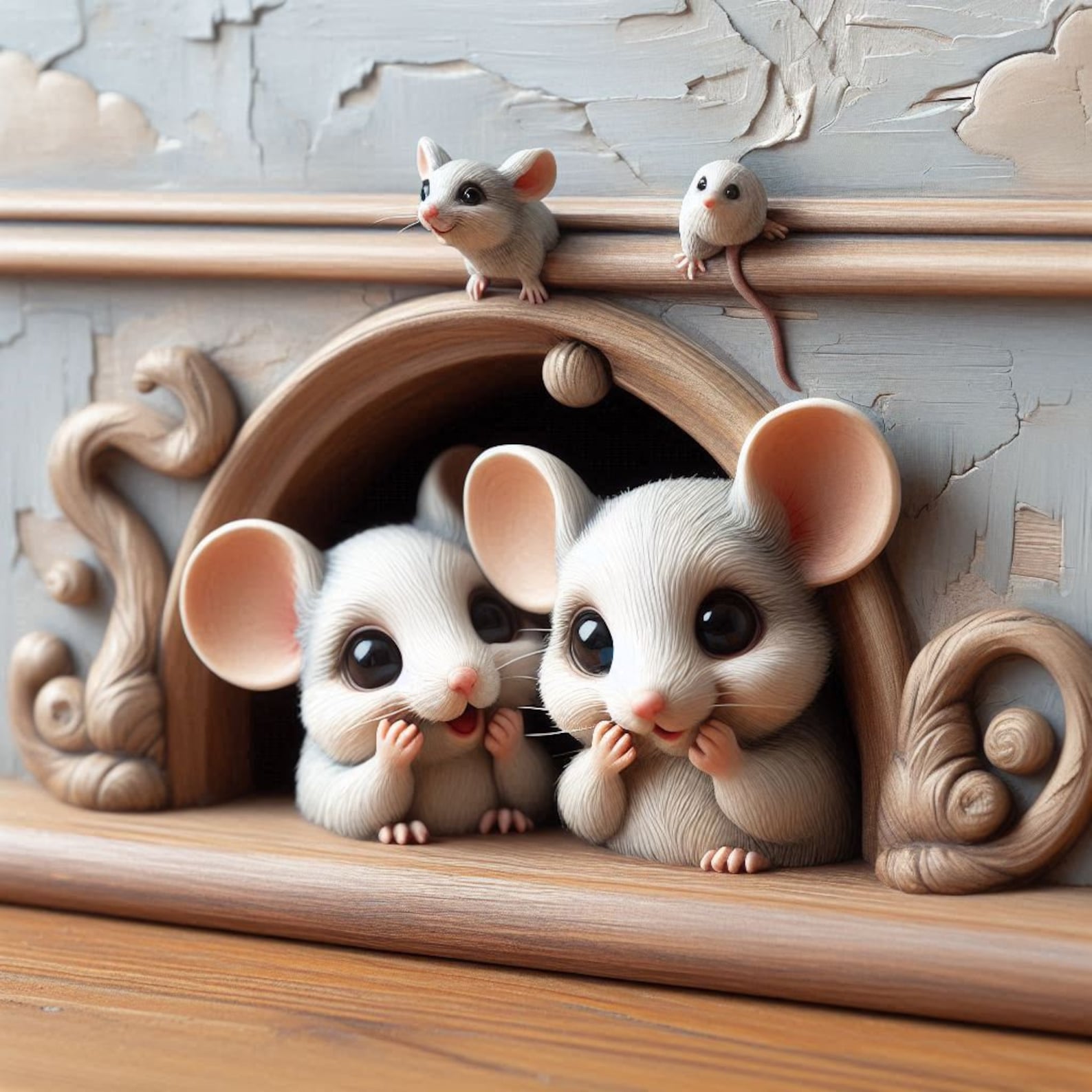 9 Cute Little Mice Peeking Out of Their Little Homes in the Wall. - Etsy
