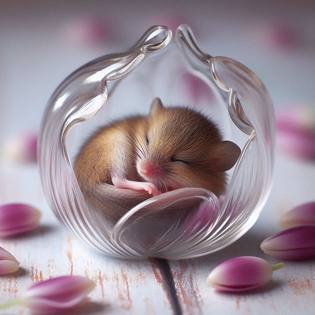 Cute Little Mice, Tucked Inside a Tulip, Cards, - Etsy