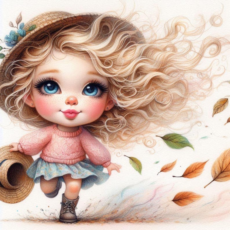 24 Darling Images of Little Girls in the Fall Winds, Raking Leaves ...