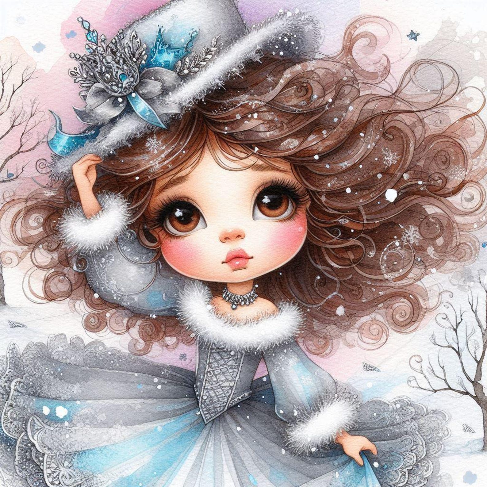 TEN Ice Cold Twinkie Moon Little Girls, Dressed for Winter. Stickers ...