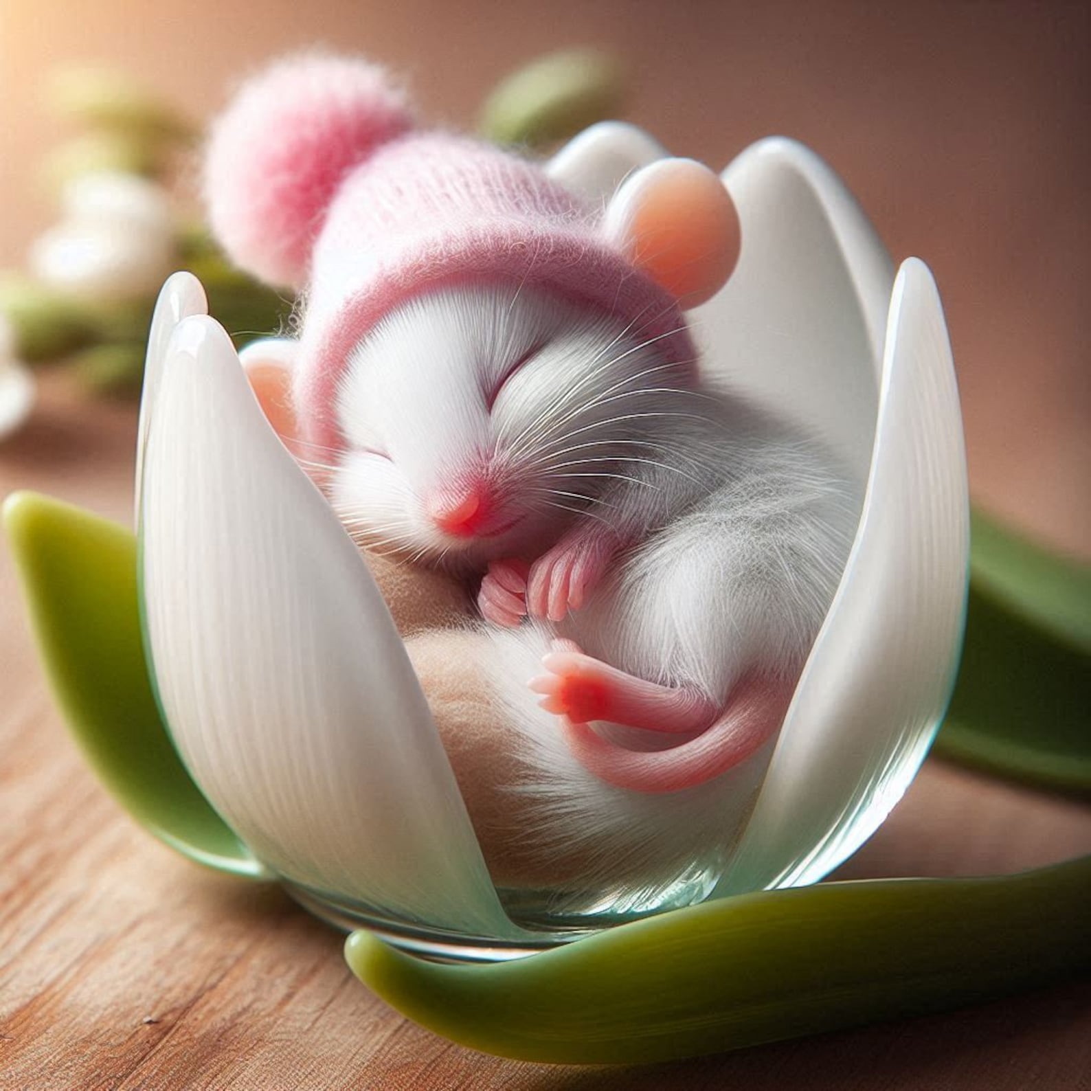 Cute Little Mice, Tucked Inside a Tulip, Cards, - Etsy