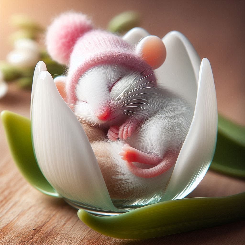 Cute Little Mice, Tucked Inside a Tulip, Cards, - Etsy