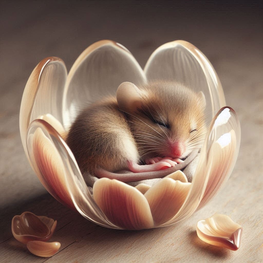 Cute Little Mice, Tucked Inside a Tulip, Cards, - Etsy