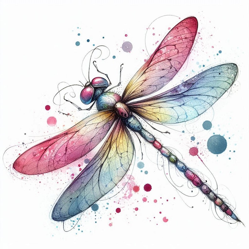 16 Beautiful Colorful Dragonflies, Twinkie Moon, - Etsy
