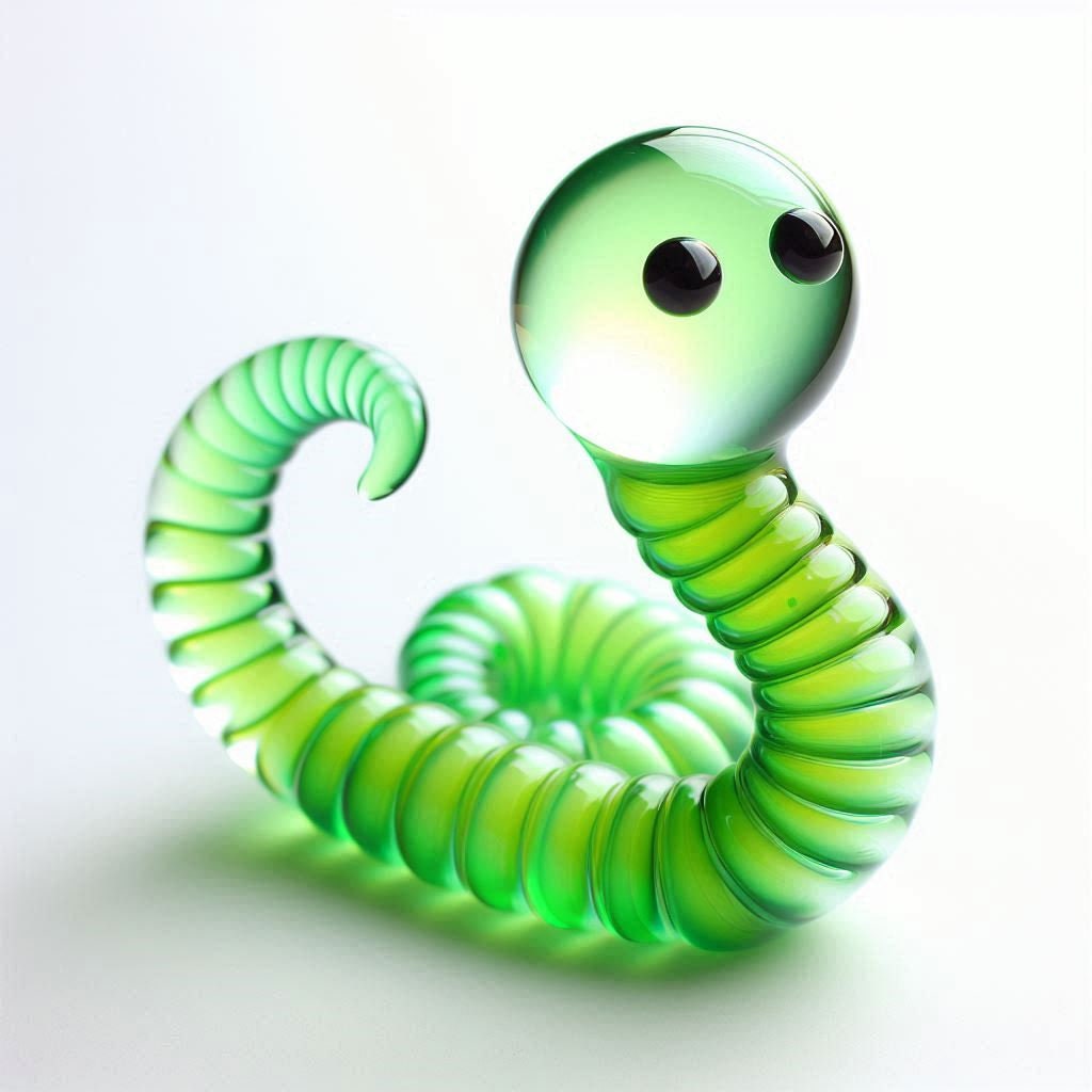 12 Funny Gummy Worms, Green, Twinkie Moon - Etsy
