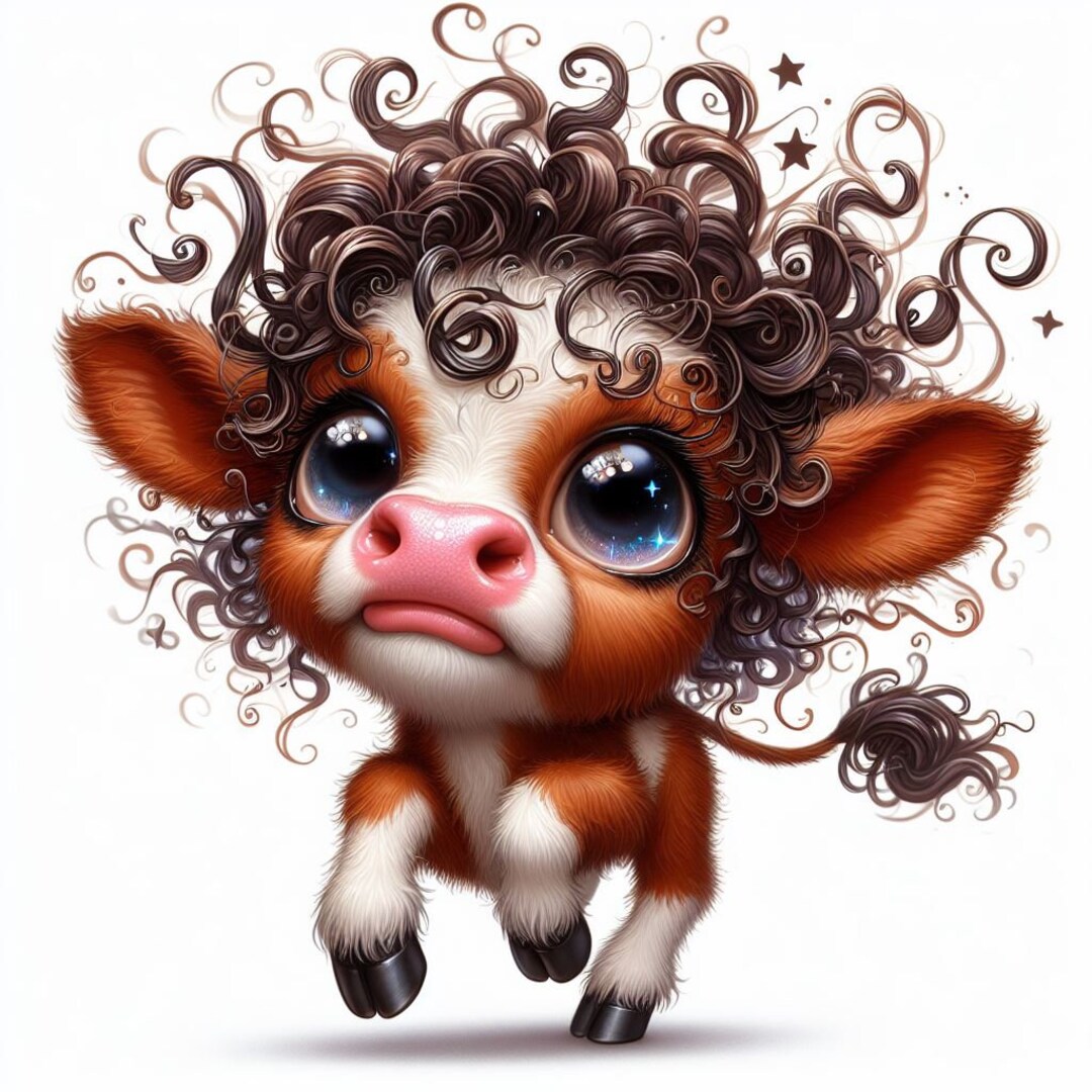 Crazy Curly Cow Images, - Etsy