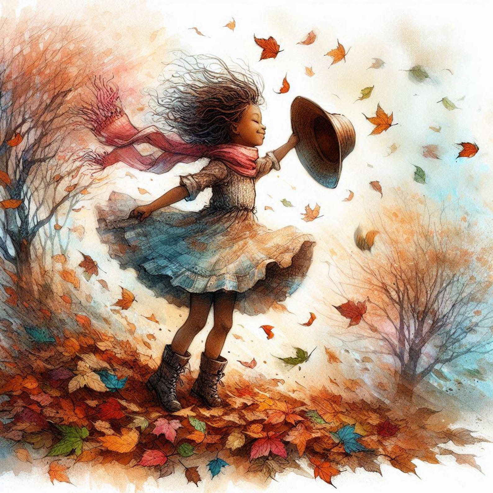24 Darling Images of Little Girls in the Fall Winds, Raking Leaves ...