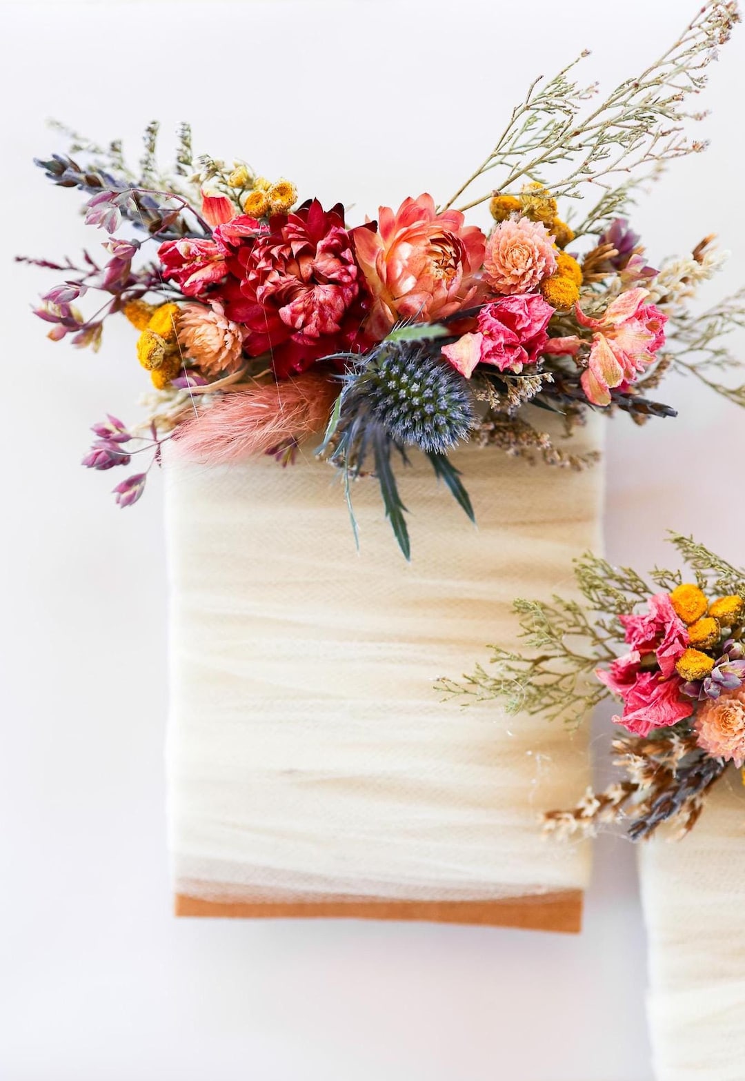 Pocket Boutonniere With Strawflowers, Jewel Tone Wedding Flowers, Groom ...