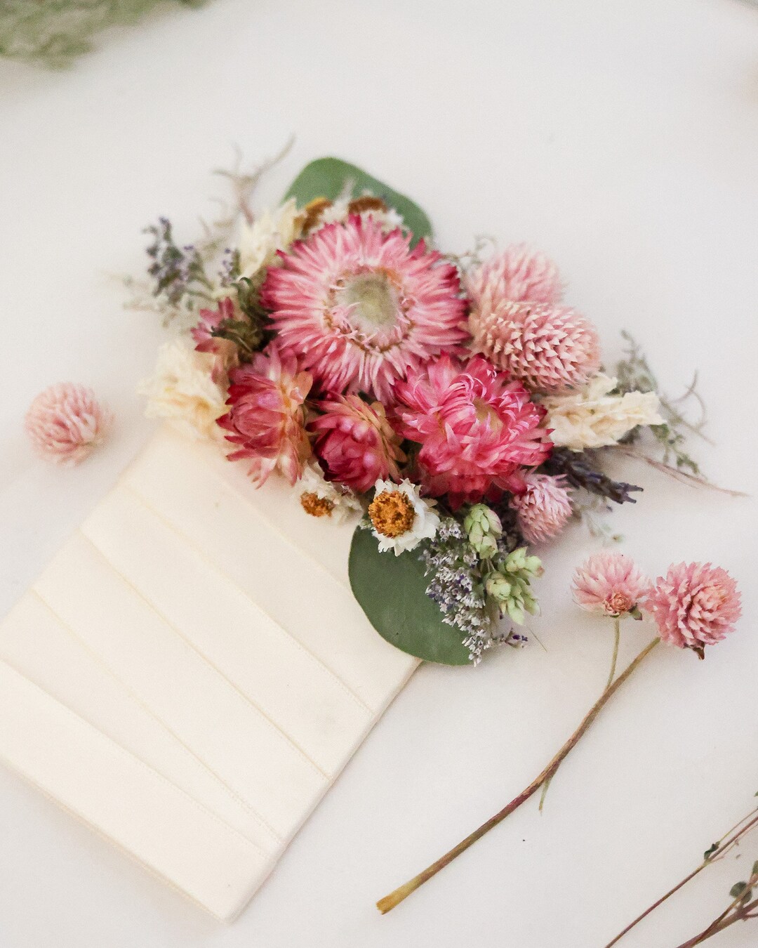 Pocket Boutonniere With Strawflowers, Pink Wedding Boutonniere, Wedding ...