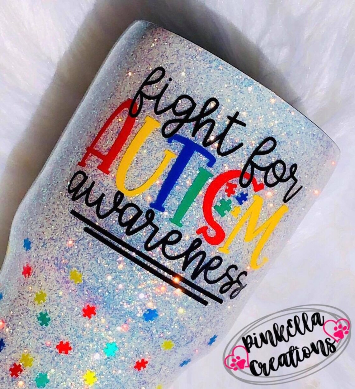 Autism Awareness Glitter Tumbler Autism Tumbler Why Fit in | Etsy