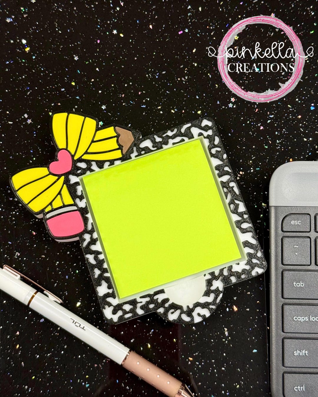Pencil Bow Sticky Note Holder | Post It Note Holder | Office Decor ...