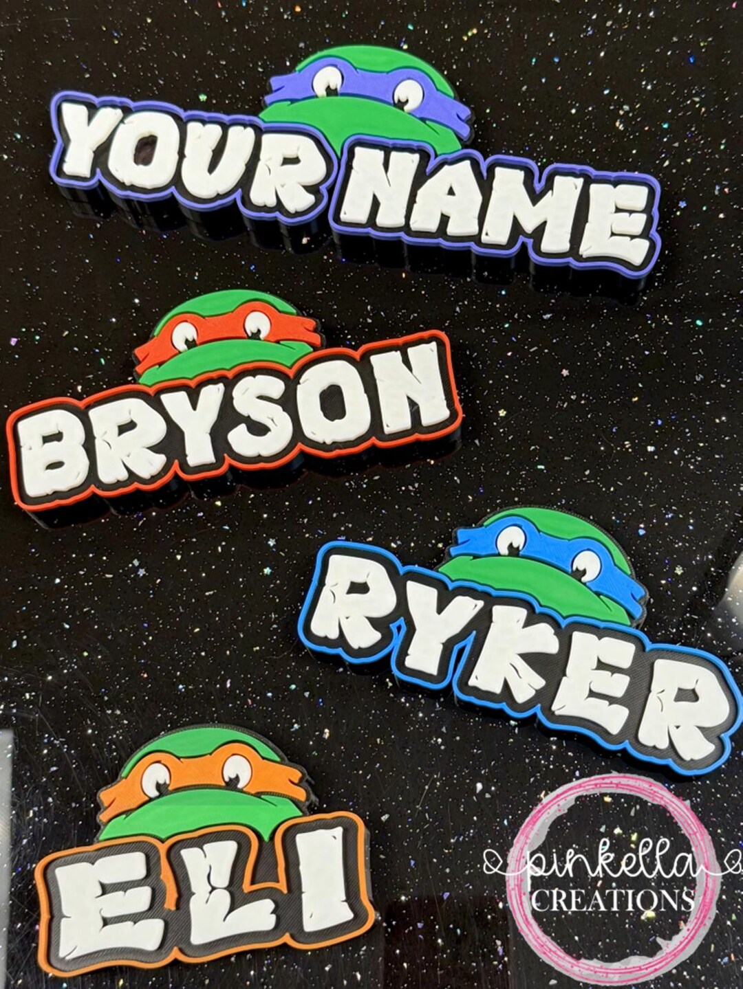 TMNT | Personalized Desk Name Plate | Custom 3D Printed | Name Sign ...
