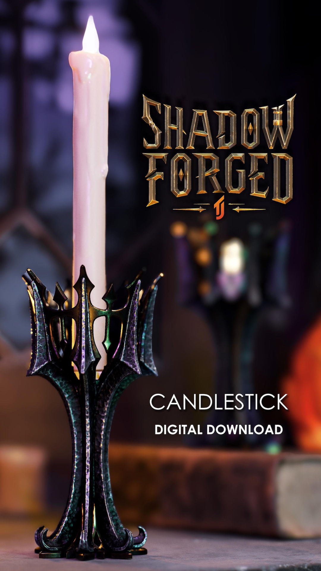 Shadow Forged - Candlestick - 3D Print Design - Etsy
