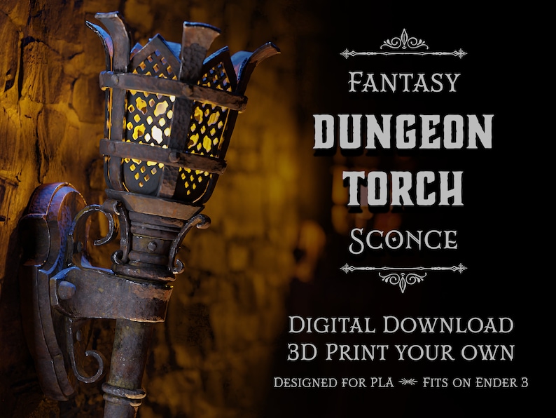 Dungeon Torch I - 3D Print Design - Etsy