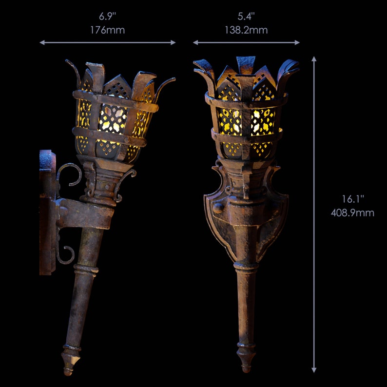 Dungeon Torch I - 3D Print Design - Etsy