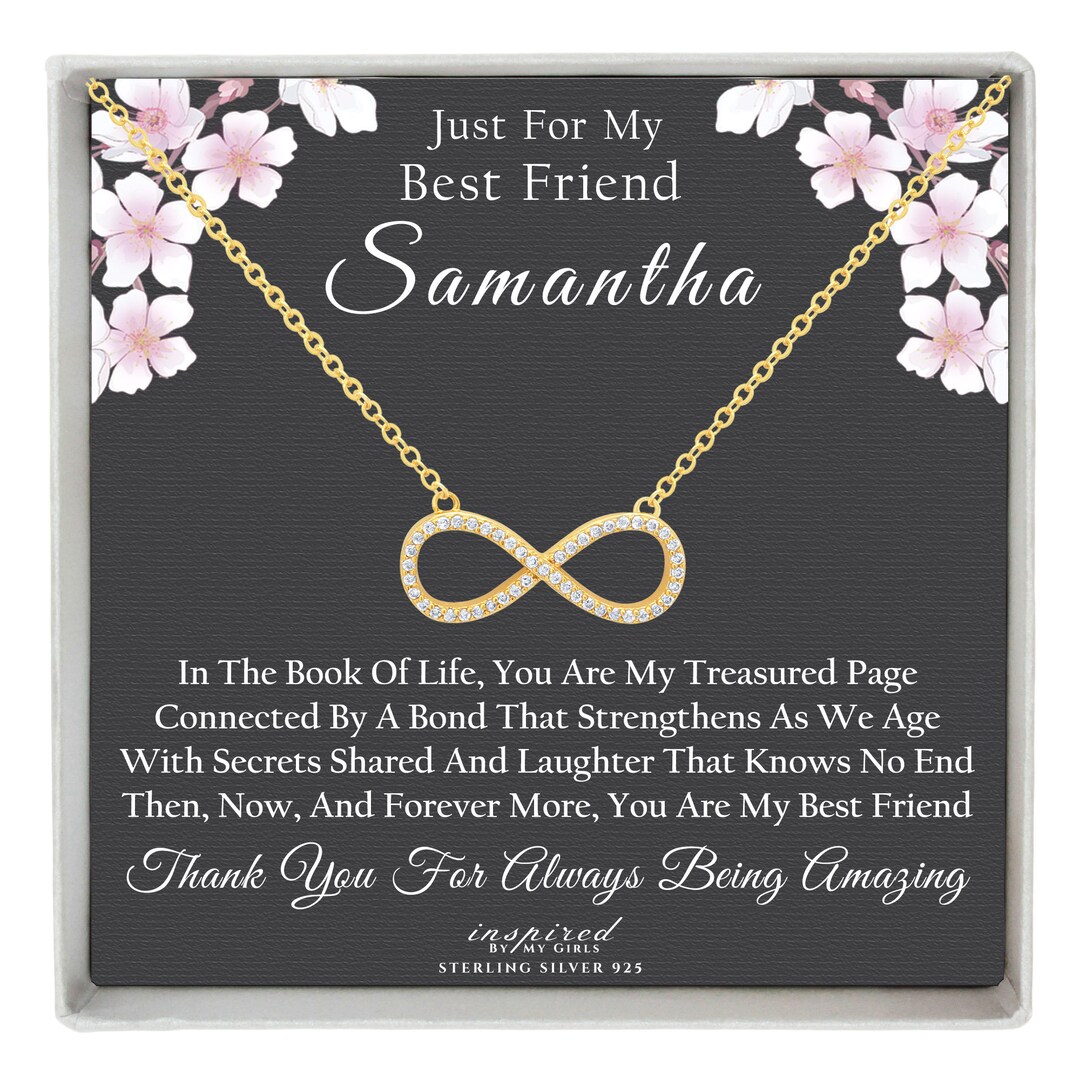 Personalized Best Friend Gift, 14K Gold Over Sterling Silver Infinity ...