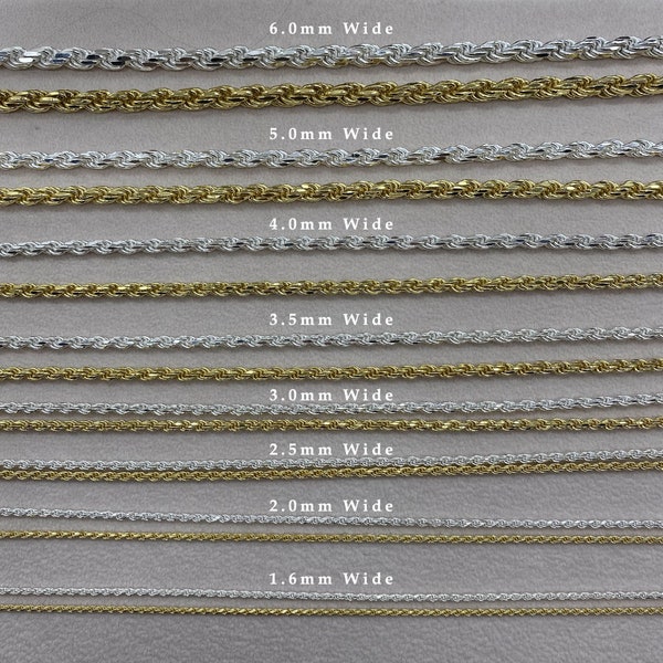 Silver Rope Chain - Etsy