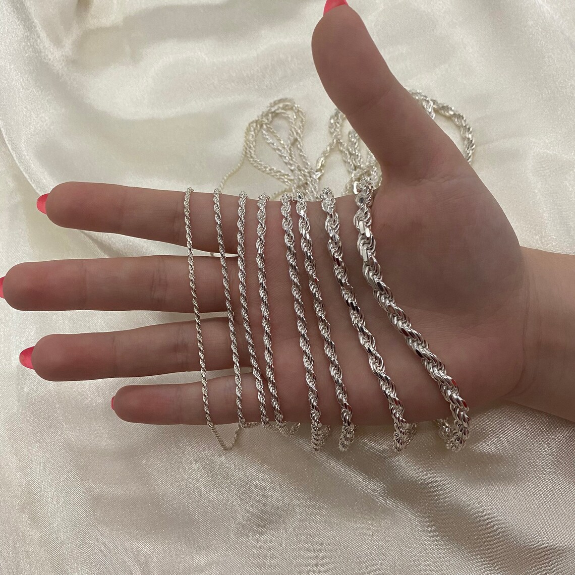 Gold Vermeil and Sterling Silver Rope Chain Necklace - Available in ...