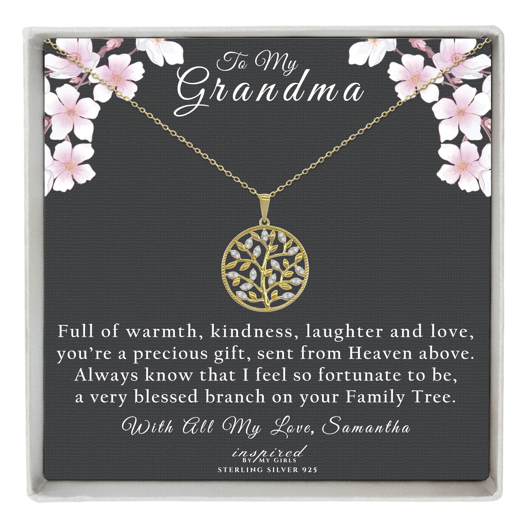 Personalized Grandma Gift From Granddaughter, Tree of Life Necklace ...