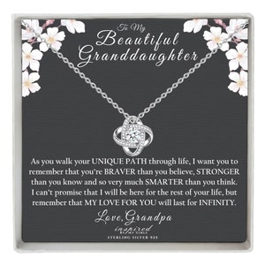 Gift for Granddaughter, Sterling Silver Infinity of Love Knot Necklace ...