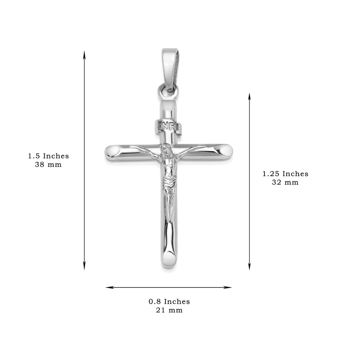 Solid Sterling Silver INRI Crucifix Cross Pendant - Etsy