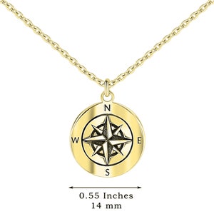 Personalized Compass Necklace, Sterling Silver or 14K Gold Over ...