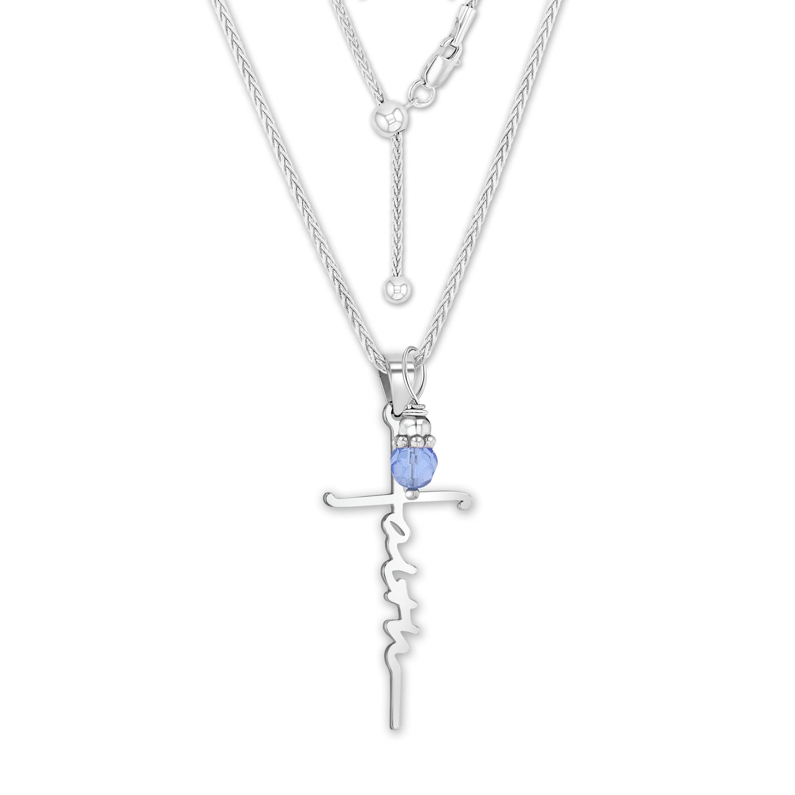 Sterling Silver Sister Faith Cross Necklace, Adjustable Chain, Optional ...