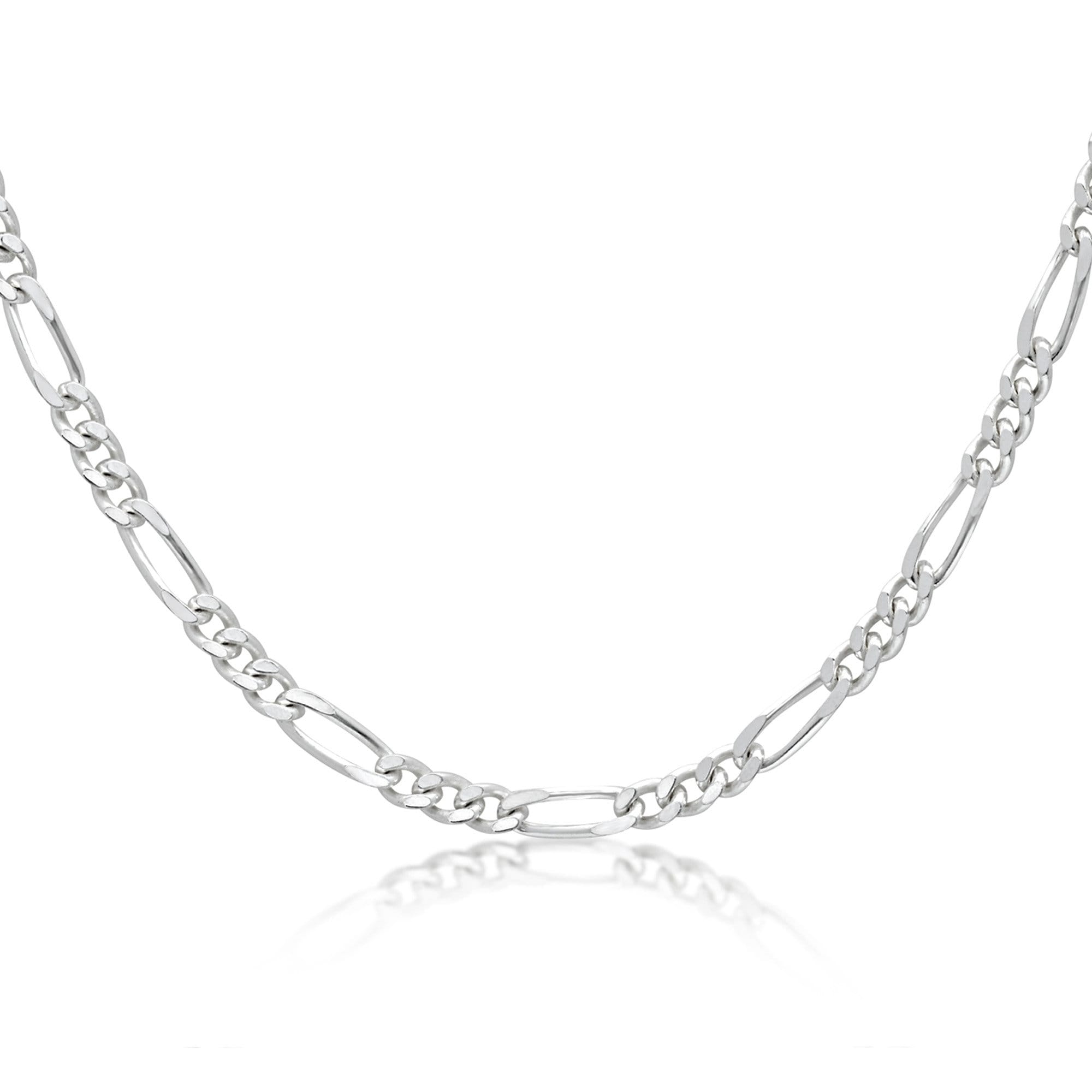 Sterling Silver Figaro Chain Necklace Available in 4mm and - Etsy