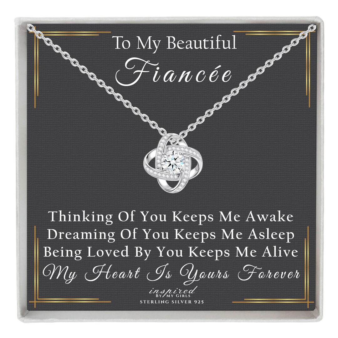 Gift for Fiancée, Sterling Silver Infinity of Love Knot Necklace ...