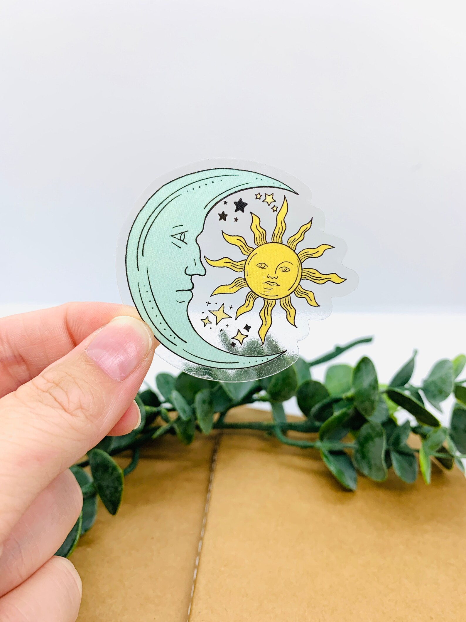 Vinyl Sticker Clear Waterproof Sun Moon Stars for - Etsy