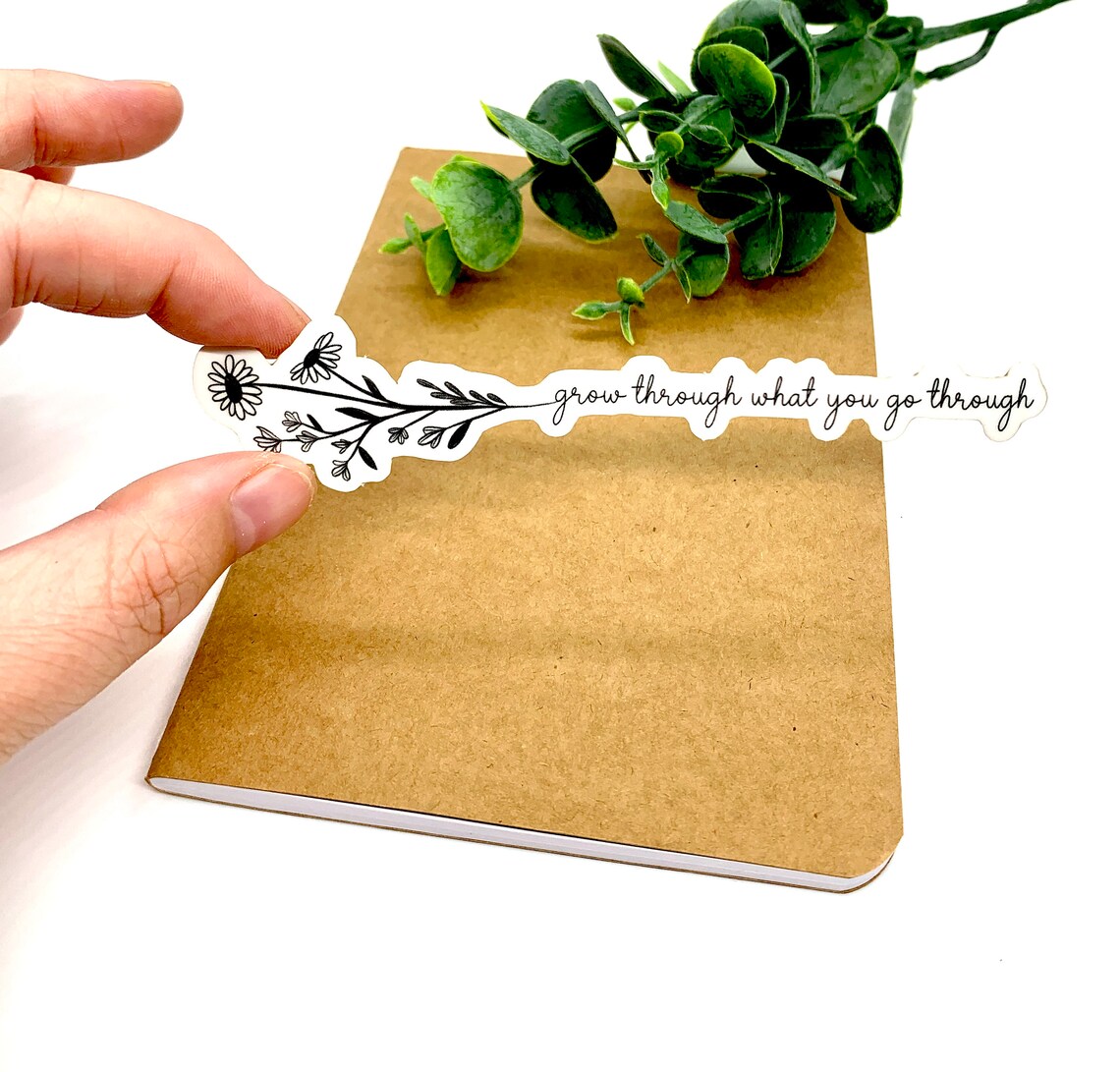 Floral Vinyl Sticker Aesthetic Flowers and Inspirational - Etsy