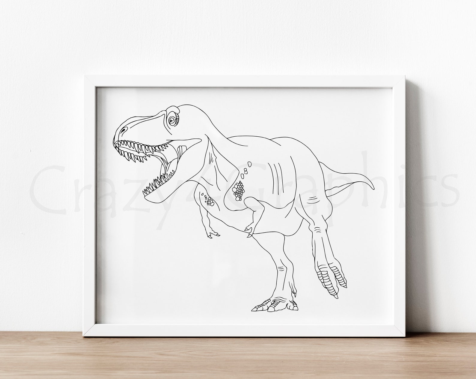 T-rex Poster,t-rex Digital Download,t-rex Kidsroom Poster,t-rex Frame ...