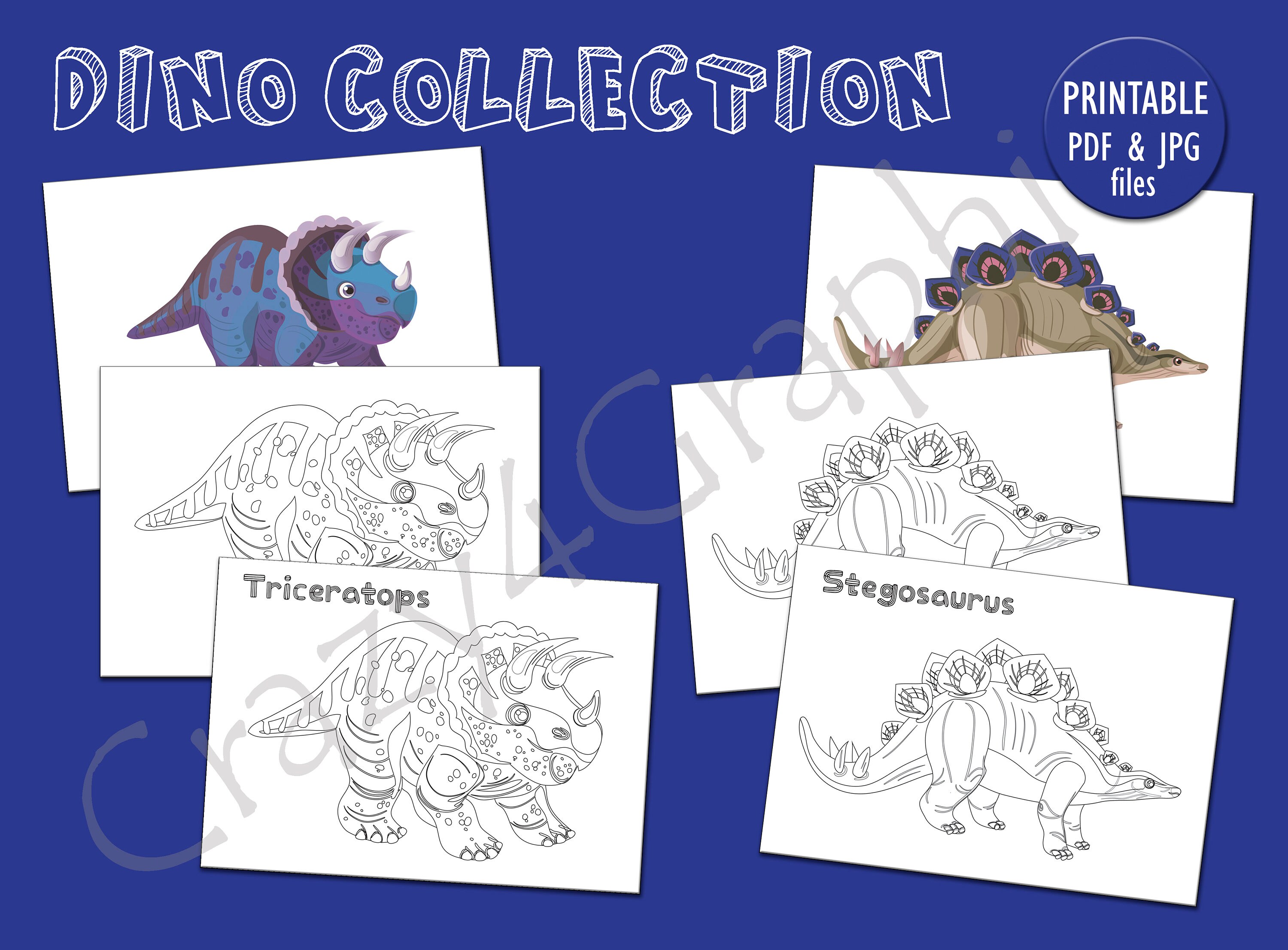 Dinosaur Coloring Pages, Dinosaur Coloring Sheet, Printable, Digital ...
