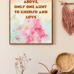 Aunt Congratulation Poster | I Love My Aunt | Aunt Gift Printable ...