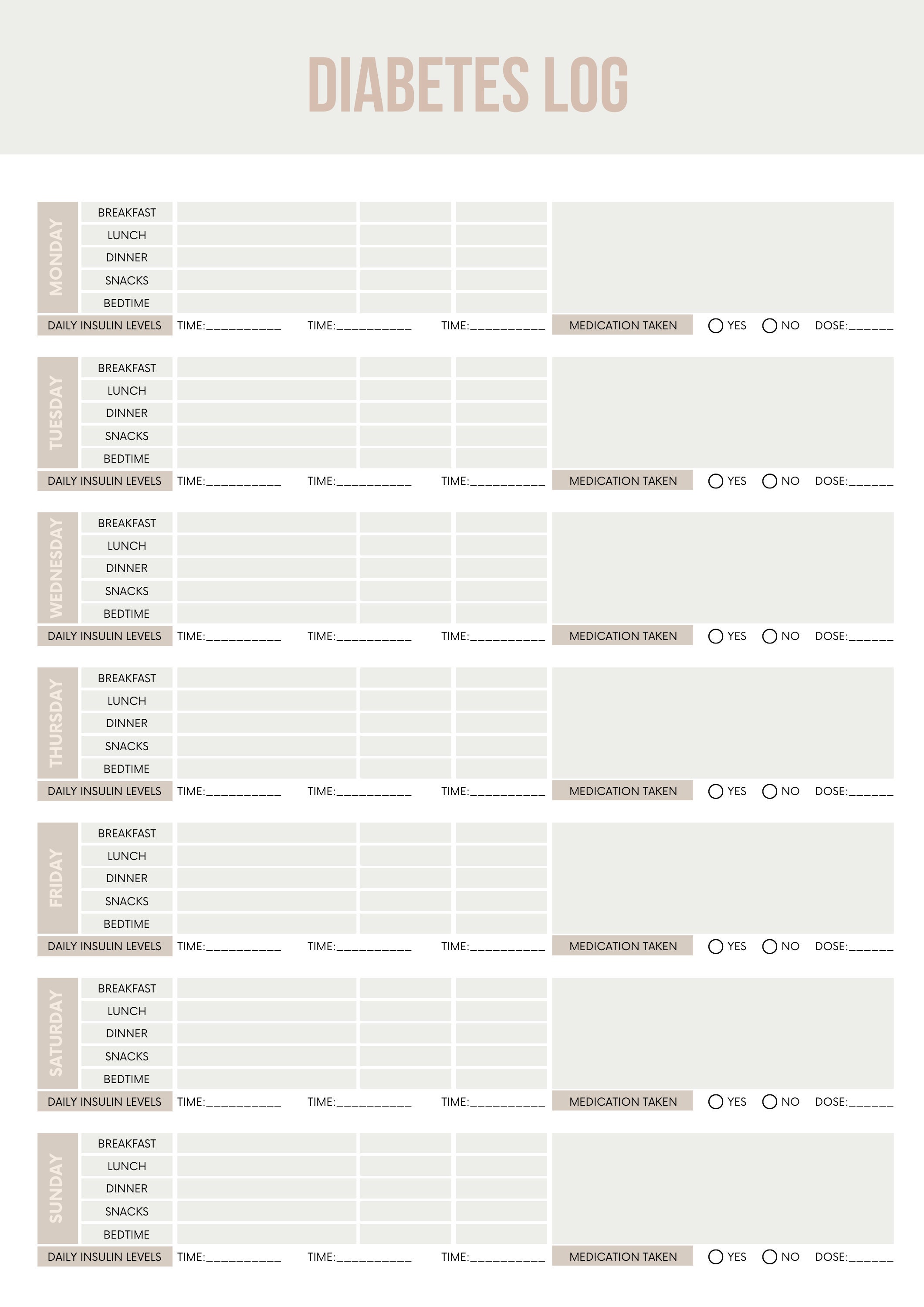 Diabetes Care Journal Blood Sugar Log Diabetes Bundle All in ONE 23 ...