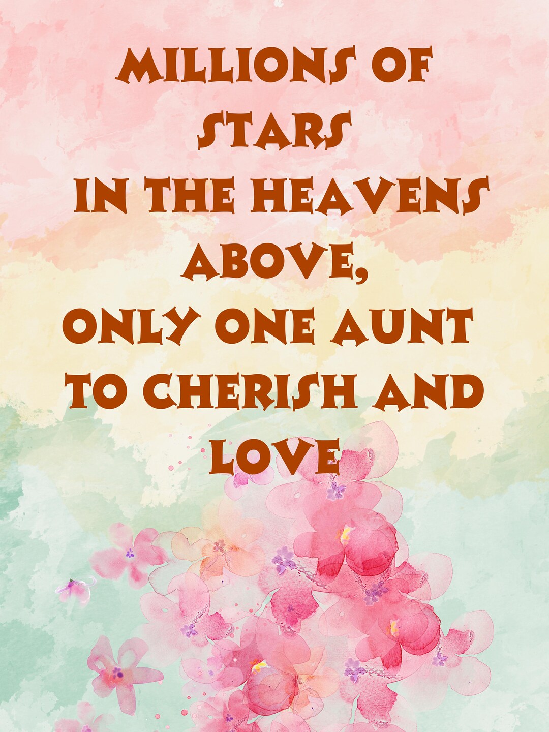 Aunt Congratulation Poster | I Love My Aunt | Aunt Gift Printable ...