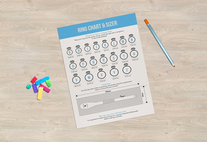Ring Size Chart | Ring Sizer | Printable Ring Size Finder | Printable ...