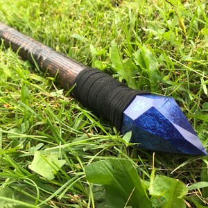 Blue Wizard Staff of Storm Magic Hand Made Renaissance Faire Cosplay ...