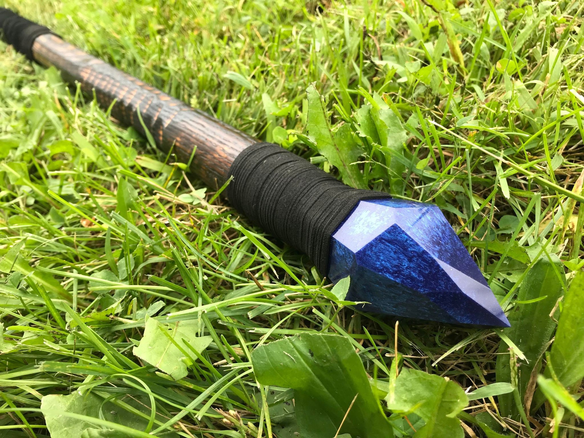 Blue Wizard Staff of Storm Magic Hand Made Renaissance Faire Cosplay ...